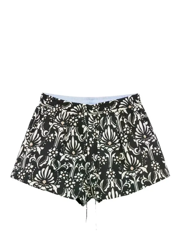Pinko Printed Cotton Shorts - Black