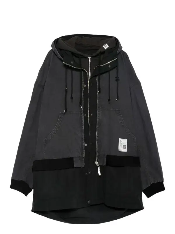 Mihara Yasuhiro Hooded Zip Coat - Grey