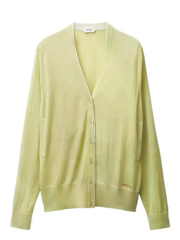 Versace Wool Knit Cardigan - Yellow