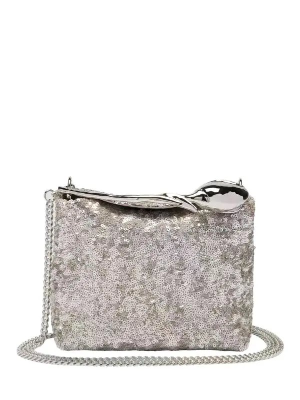 Erdem Mini Bloom Sequined Tote Bag With Tulip Handle - Silver