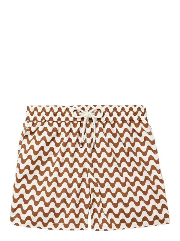 Frescobol Carioca Copacabana Printed Swim Shorts - Neutrals