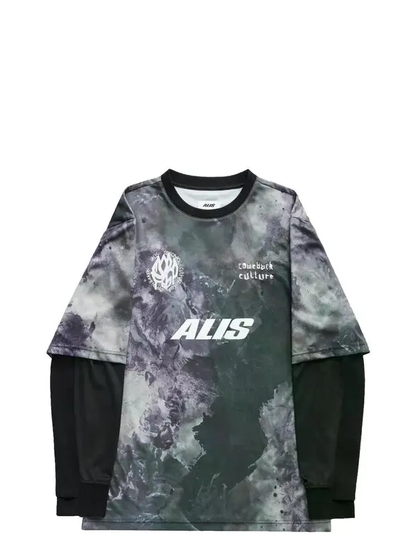 ALIS Graphic Print Layered Sweatshirt - Grey
