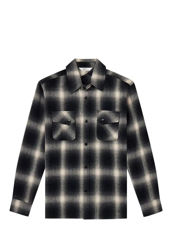 3sixteen Checked Cotton-flannel Shirt - Black