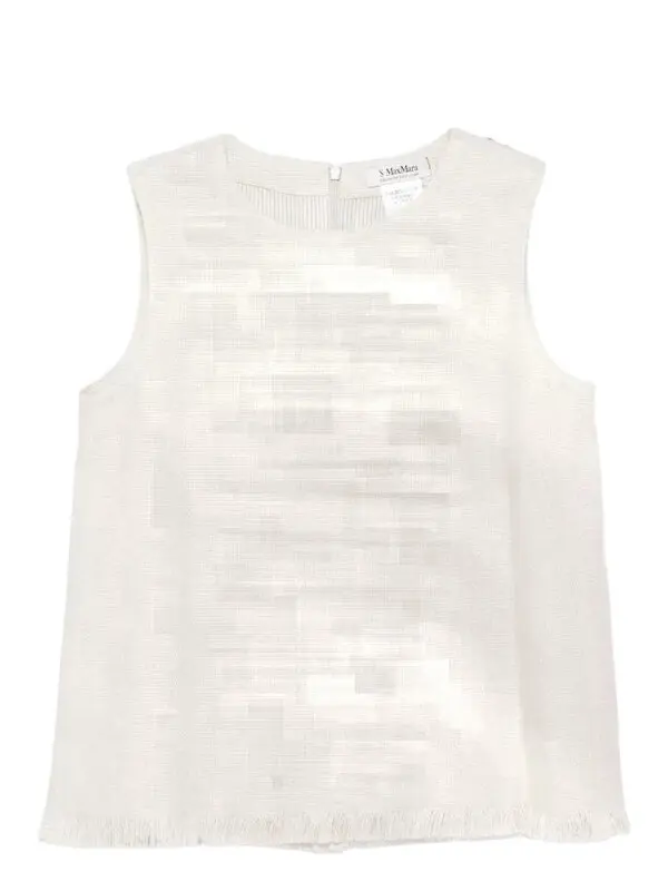 Max Mara Anika Fringed Round-neck Top - Neutrals