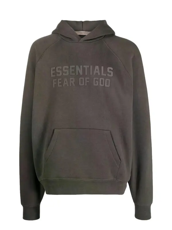 Fear Of God Essentials Logo-print Hoodie - Green