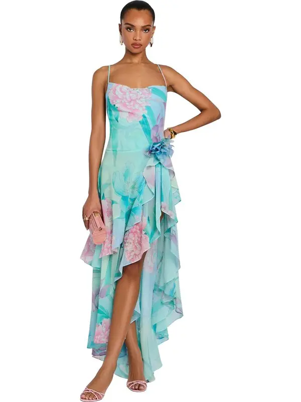 Retrofete Samara Silk Chiffon Dress - Beija Flor Pistachio