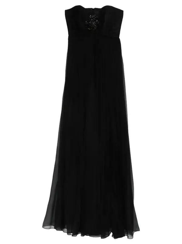 M.MARQUISE Ines Embellished Strapless Maxi Dress - Black