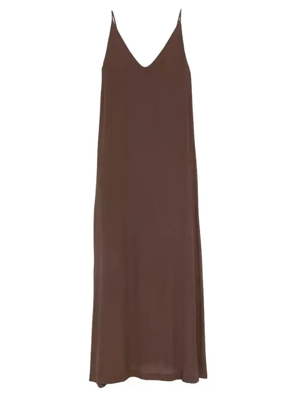 NUDE V-neck Slip Maxi Dress - Brown