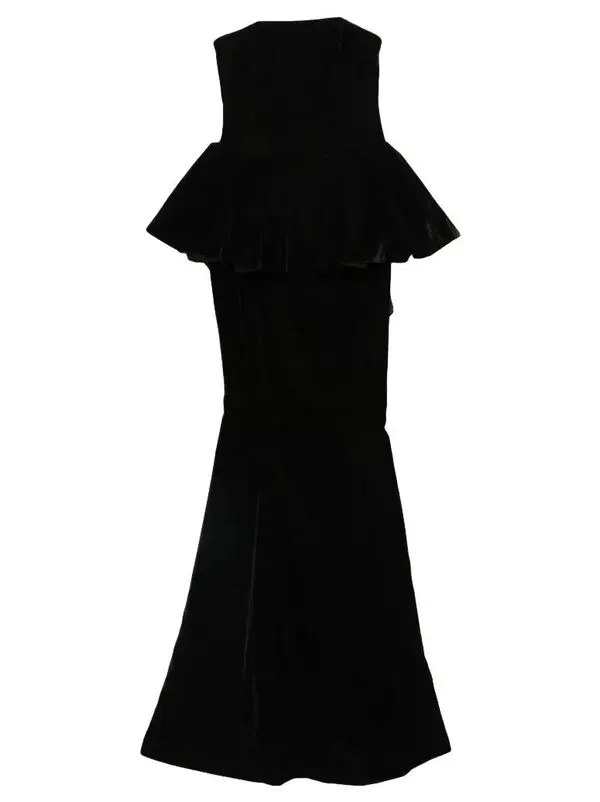 M.MARQUISE Maria Strapless Peplum Maxi Dress - Black