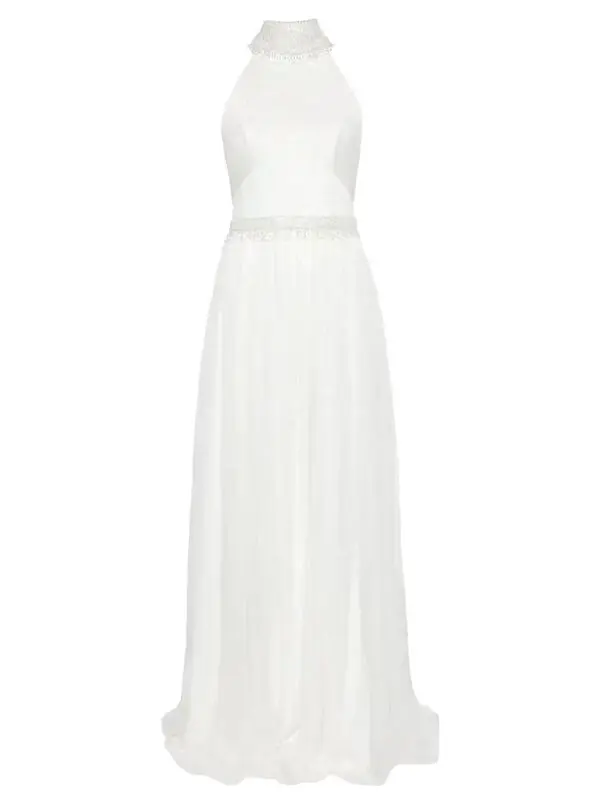 M.MARQUISE Valery Beaded Gown - Neutrals