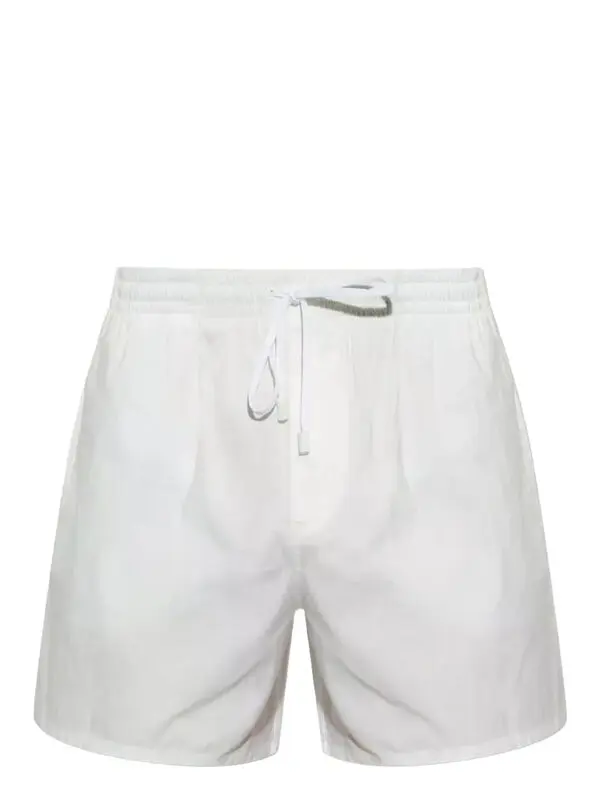 Balmain Logo-embroidered Swim Shorts - White