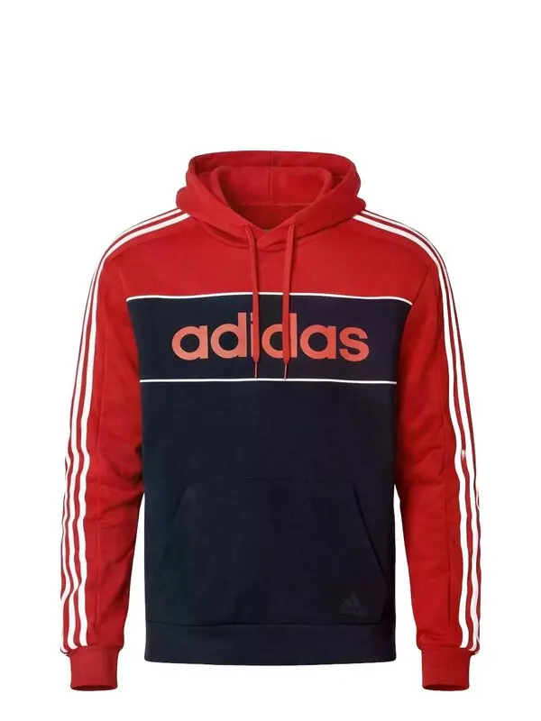 Adidas Hooded Colourblock Sweatshirt - Red