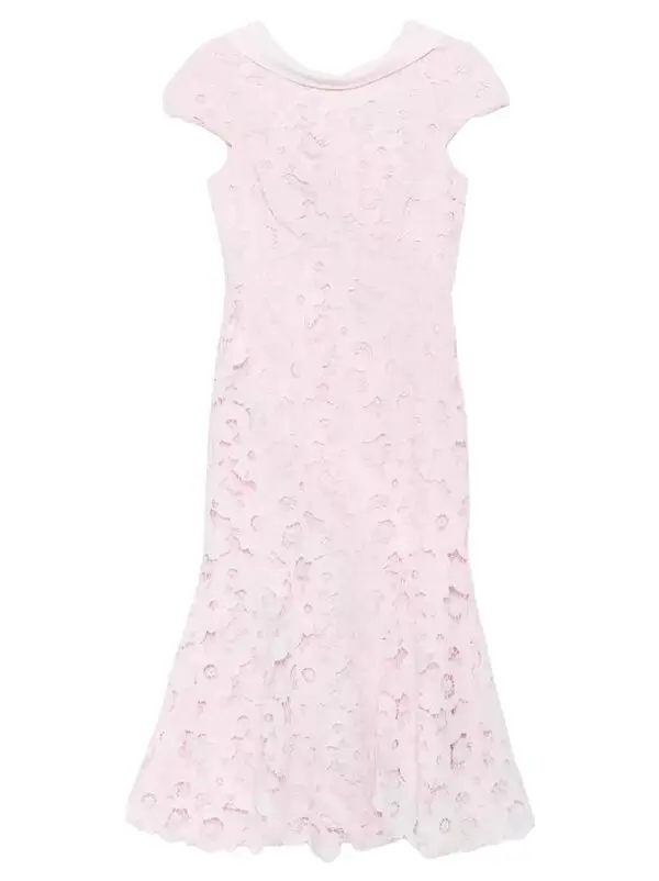 SELF-PORTRAIT Lace Scoop-back Midi Dress - Pink
