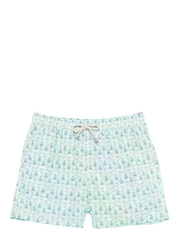MC2 SAINT BARTH Printed Swim Shorts - Blue