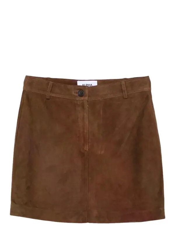 Alpha Studio Suede Mini Skirt - Brown