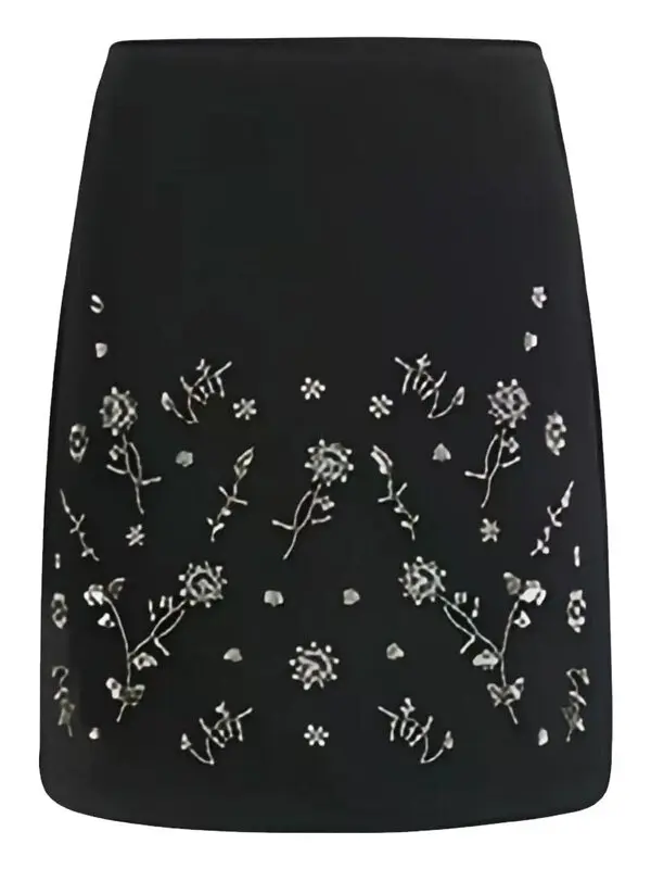 Max Mara Embellished Straight Skirt - Black