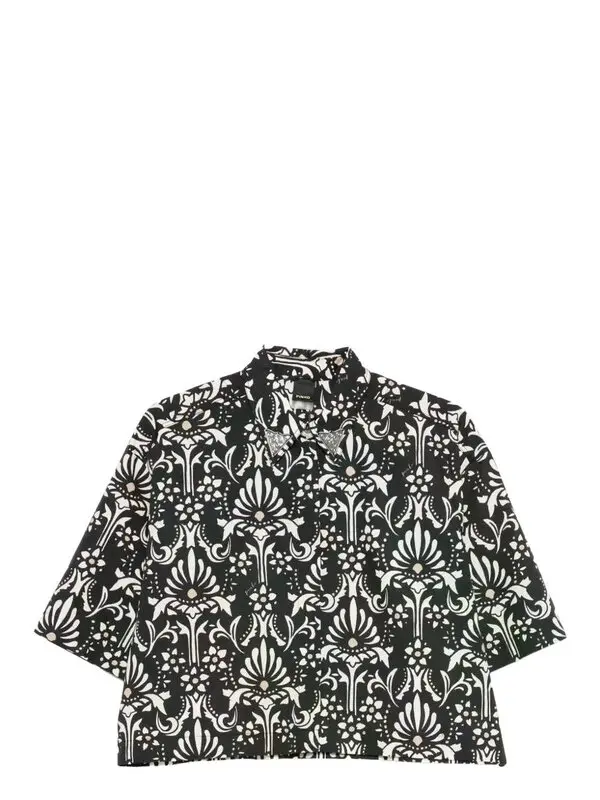 Pinko Embellished Floral Shirt - Black