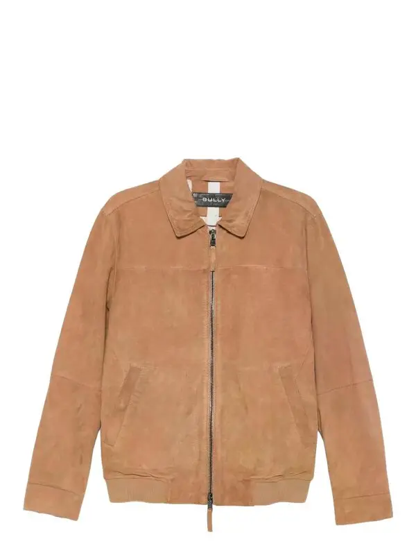 BULLY Zip-up Suede Jacket - Brown