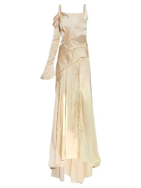 Blumarine Satin Asymmetric Dress - Neutrals