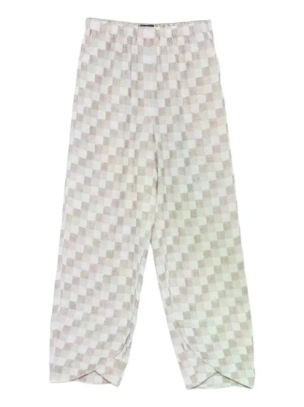 Emporio Armani Check Trousers - Neutrals