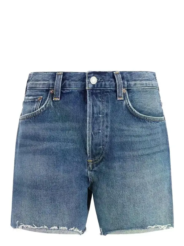 AGOLDE Frayed Denim Shorts - Blue