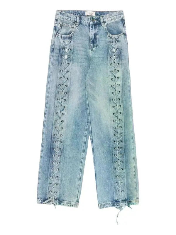 VICOLO Lace-up Jeans - Blue