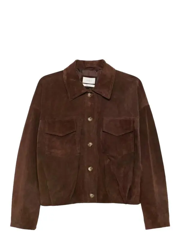 VICOLO Pocket Button Jacket - Brown