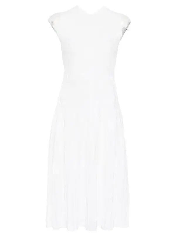 Max Mara Pegizio Ribbed Midi Dress - White