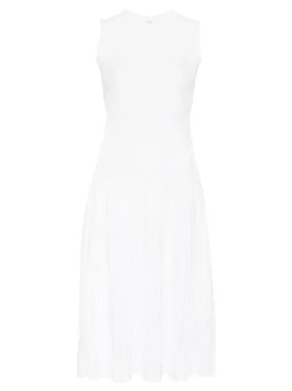 Max Mara Pegizio Ribbed Midi Dress - White