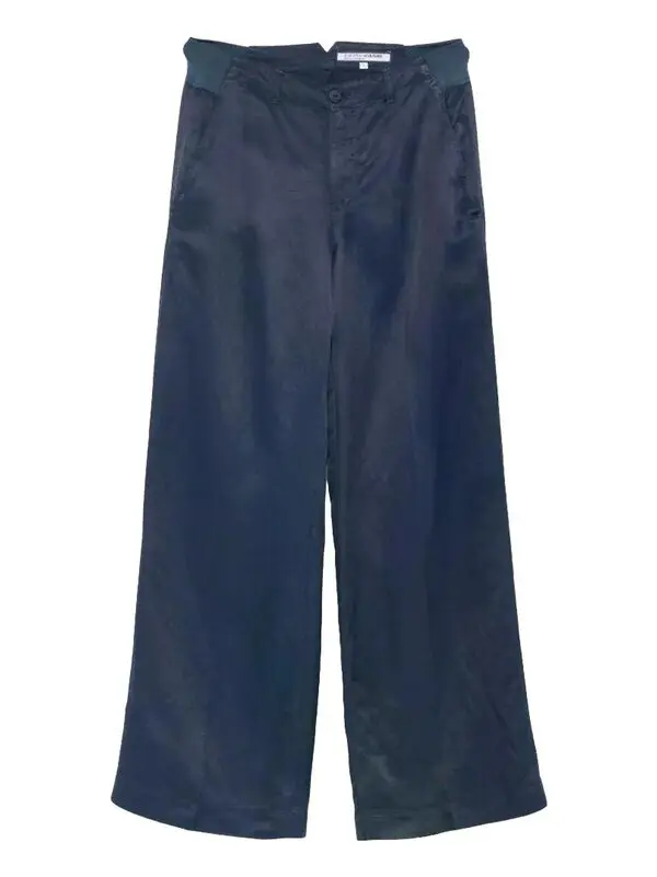 European Culture Wide Leg Trousers - Blue