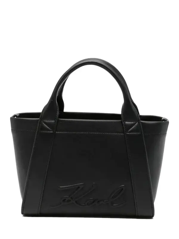 Karl Lagerfeld Small Embossed-logo Tote - Black