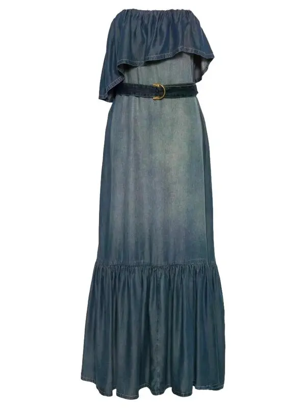 Pinko Ruffled Maxi Dress - Blue