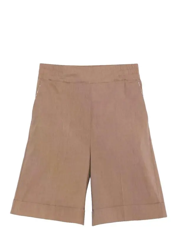 D.exterior Knee-length Shorts With Elasticated Waistband - Brown