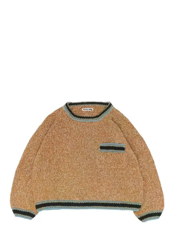 STORY MFG. Ribbed Trim Knit Sweater - Brown