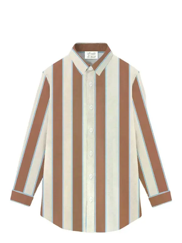 MC2 SAINT BARTH Striped Button-up Shirt - Brown