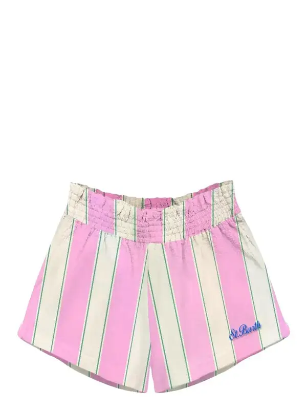 MC2 SAINT BARTH Maeve Striped Mini Shorts - Pink