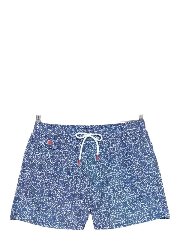 Kiton Floral Print Swim Shorts - Blue