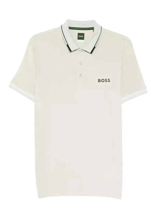 BOSS Logo Trim Polo Shirt - Neutrals