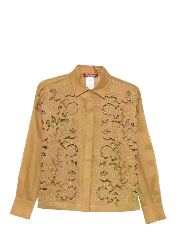 Max Mara Cali Floral-embroidery Shirt - Brown