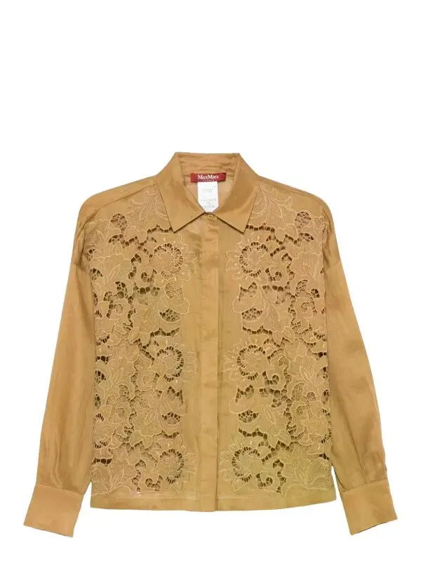 Max Mara Cali Floral-embroidery Shirt - Brown