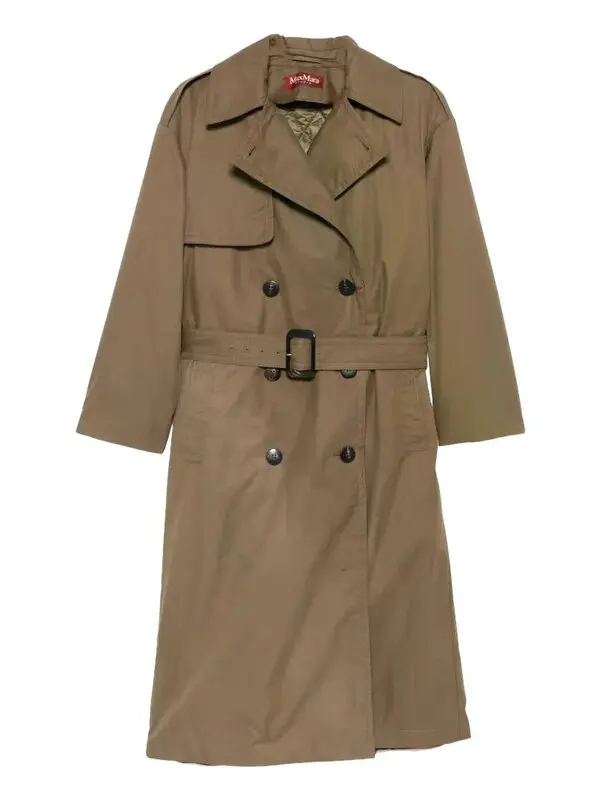 Max Mara Belted Double-breasted Coat - Green