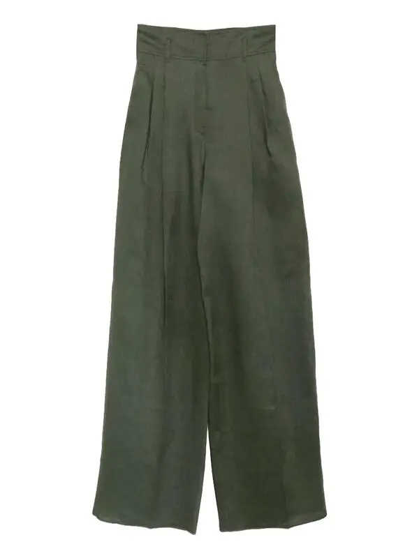 Max Mara Materia Pleated Trousers - Green