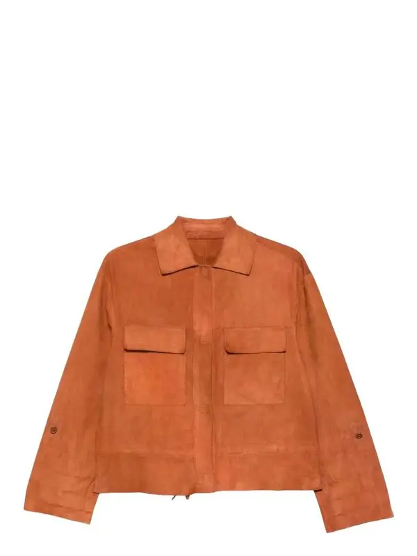 SALVATORE SANTORO Flap-pocket Suede Jacket - Orange