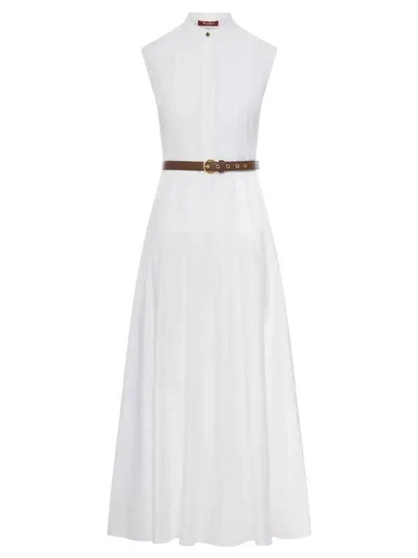 Max Mara Belted Maxi Dress - White