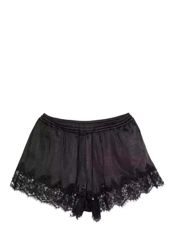 SELF-PORTRAIT Lace-trim Shorts - Black