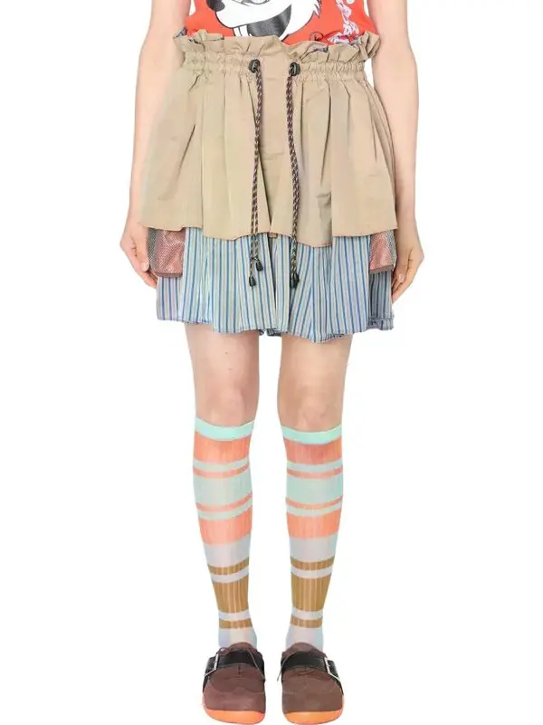 Kolor Striped Detail Shorts - Neutrals