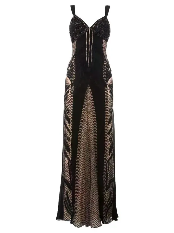 TEMPERLEY LONDON Giselle Embroidered Maxi Dress - Black