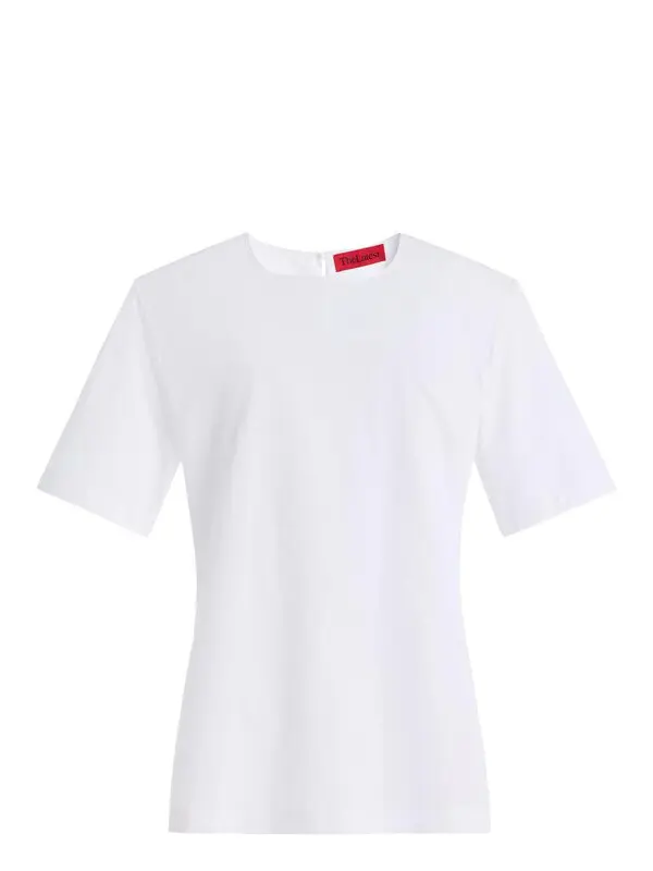 THE LATEST Dean Cotton Poplin Top - White