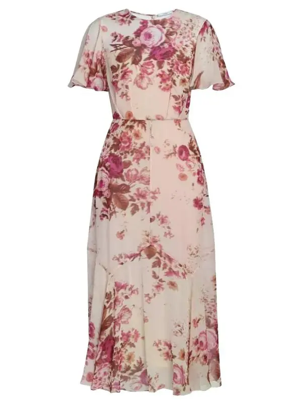 Erdem Floral-pattern Midi Dress - Neutrals
