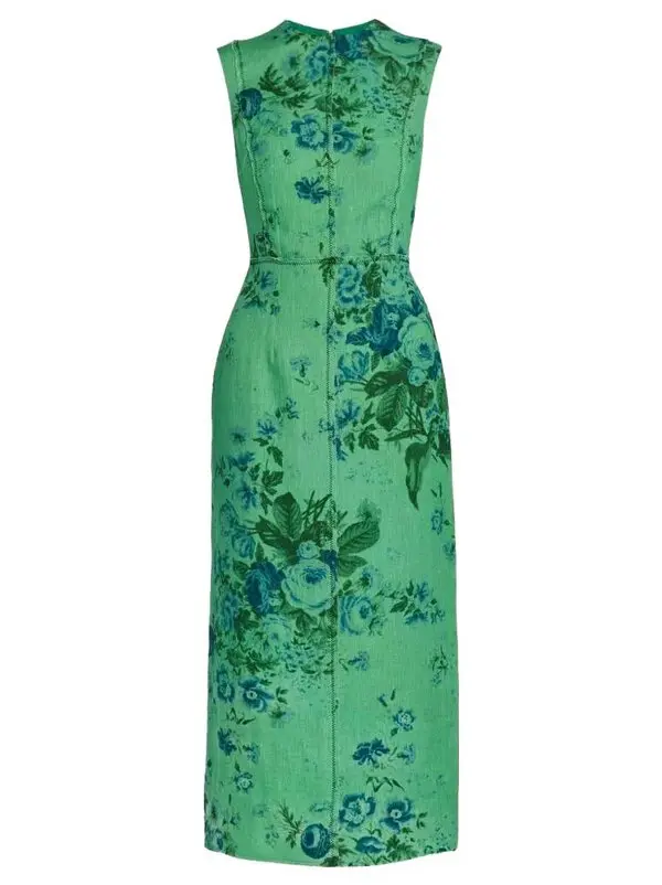 Erdem Floral Sleeveless Midi Dress - Green